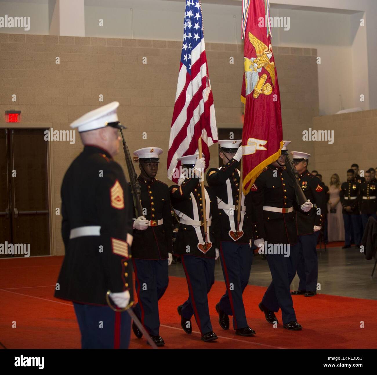 U.S Marine Corps color guard with Headquarters Battalion, 2d Marine ...
