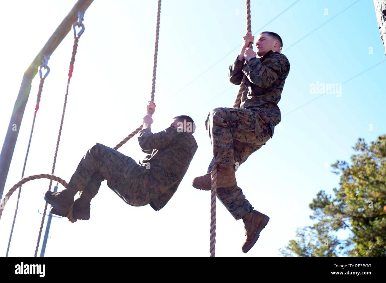 Marines with 2nd Battalion, 6th Marine Regiment, race to the top during ...
