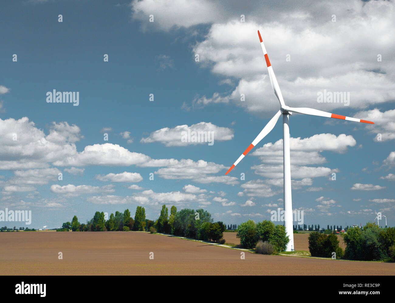 renewable energy generation - wind turbines in the landscape Stock ...