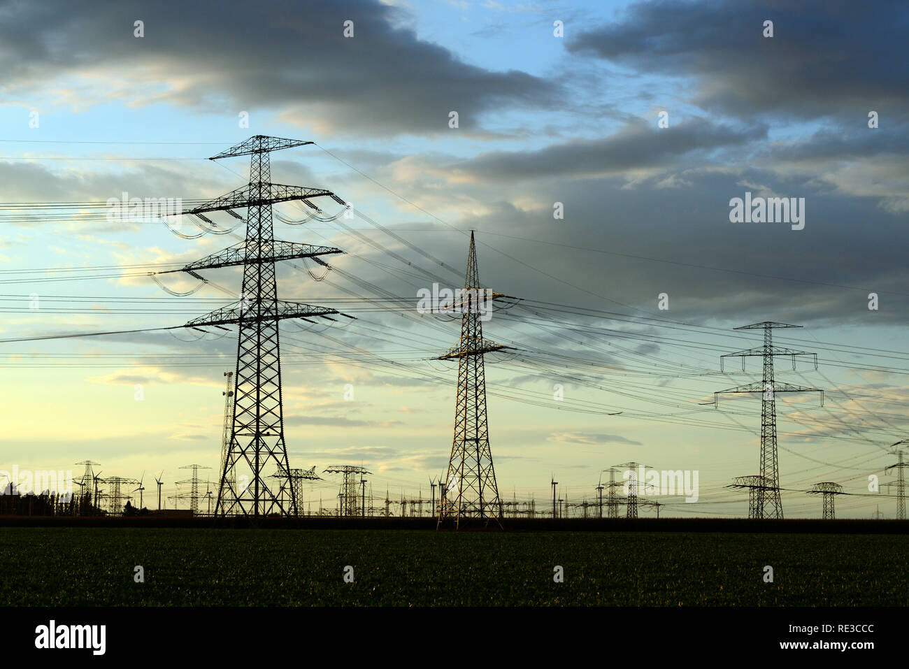 Power pylons for transporting electricity Stock Photo - Alamy
