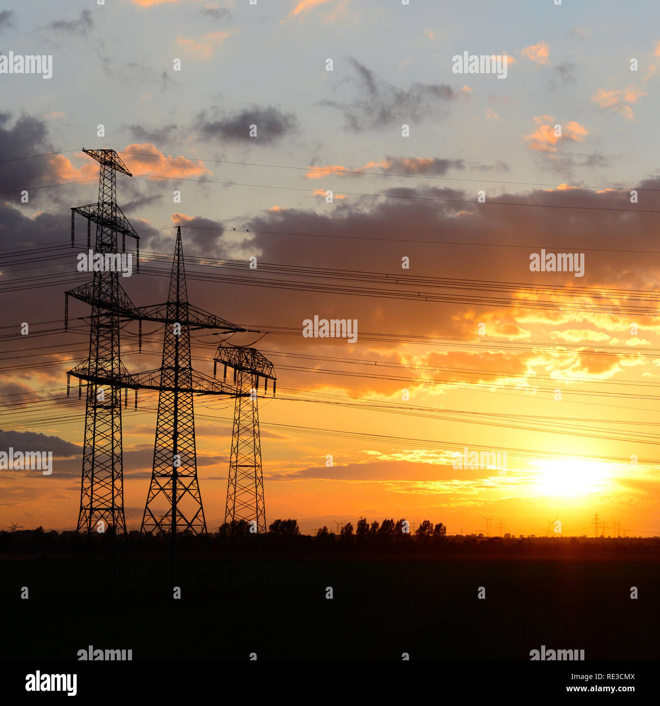 Power pylons for transporting electricity Stock Photo - Alamy