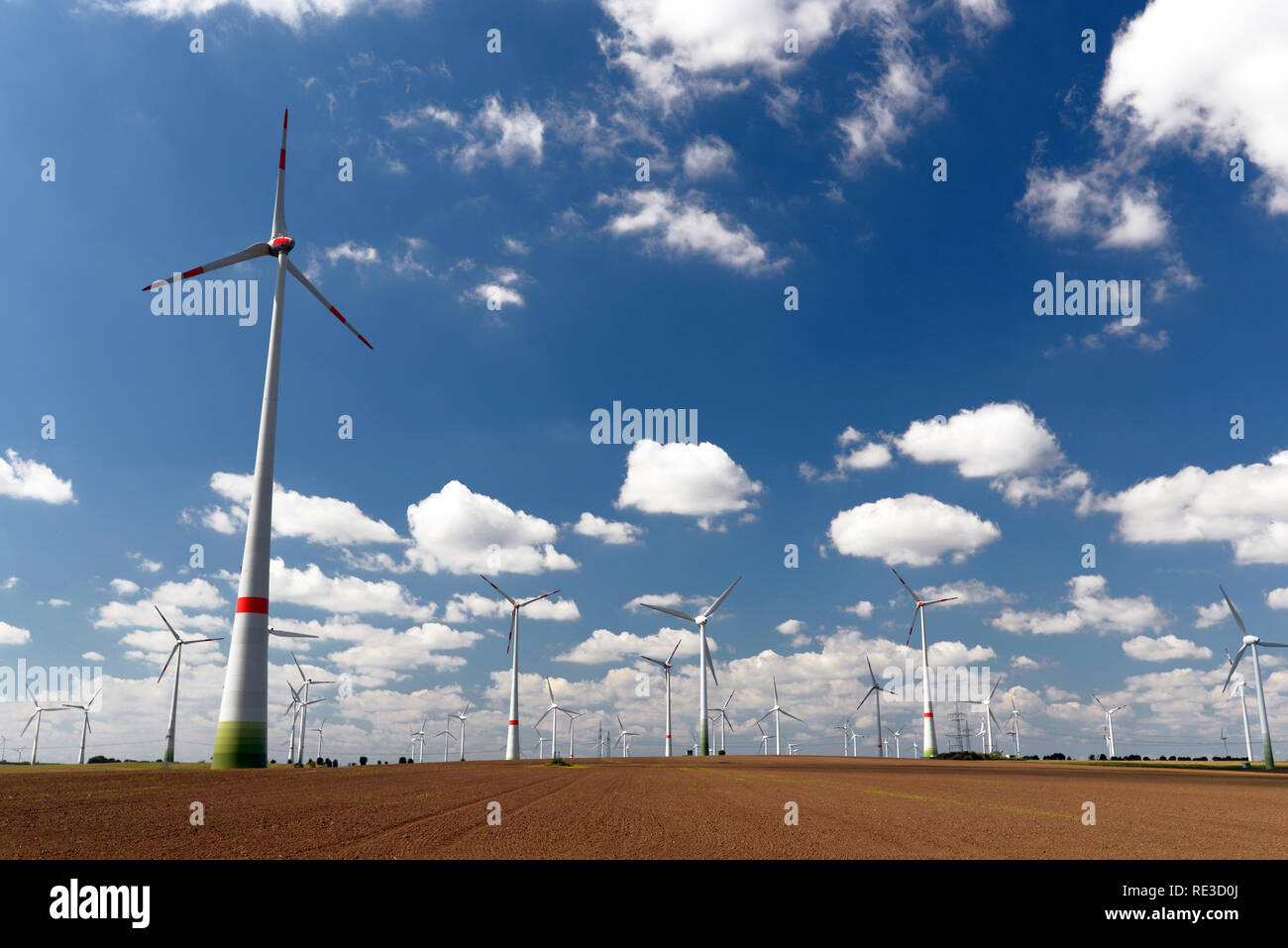 renewable energy generation - wind turbines in the landscape Stock ...