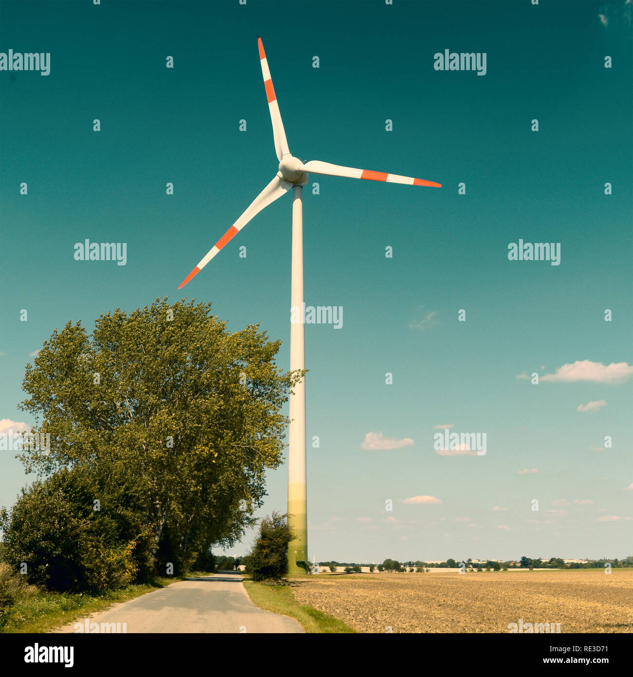 renewable energy generation - wind turbines in the landscape Stock ...