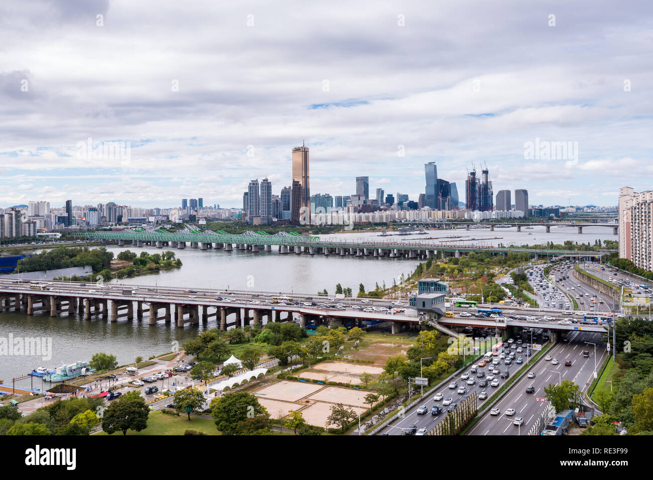 Aerial view han river seoul hi-res stock photography and images - Alamy