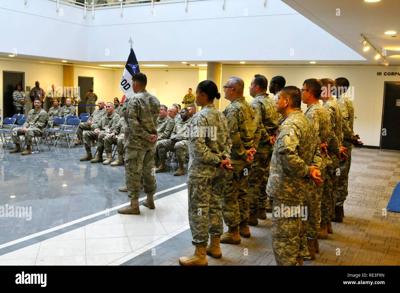 Soldiers from the 3rd Main Command Post-Operational Detachment stand in ...