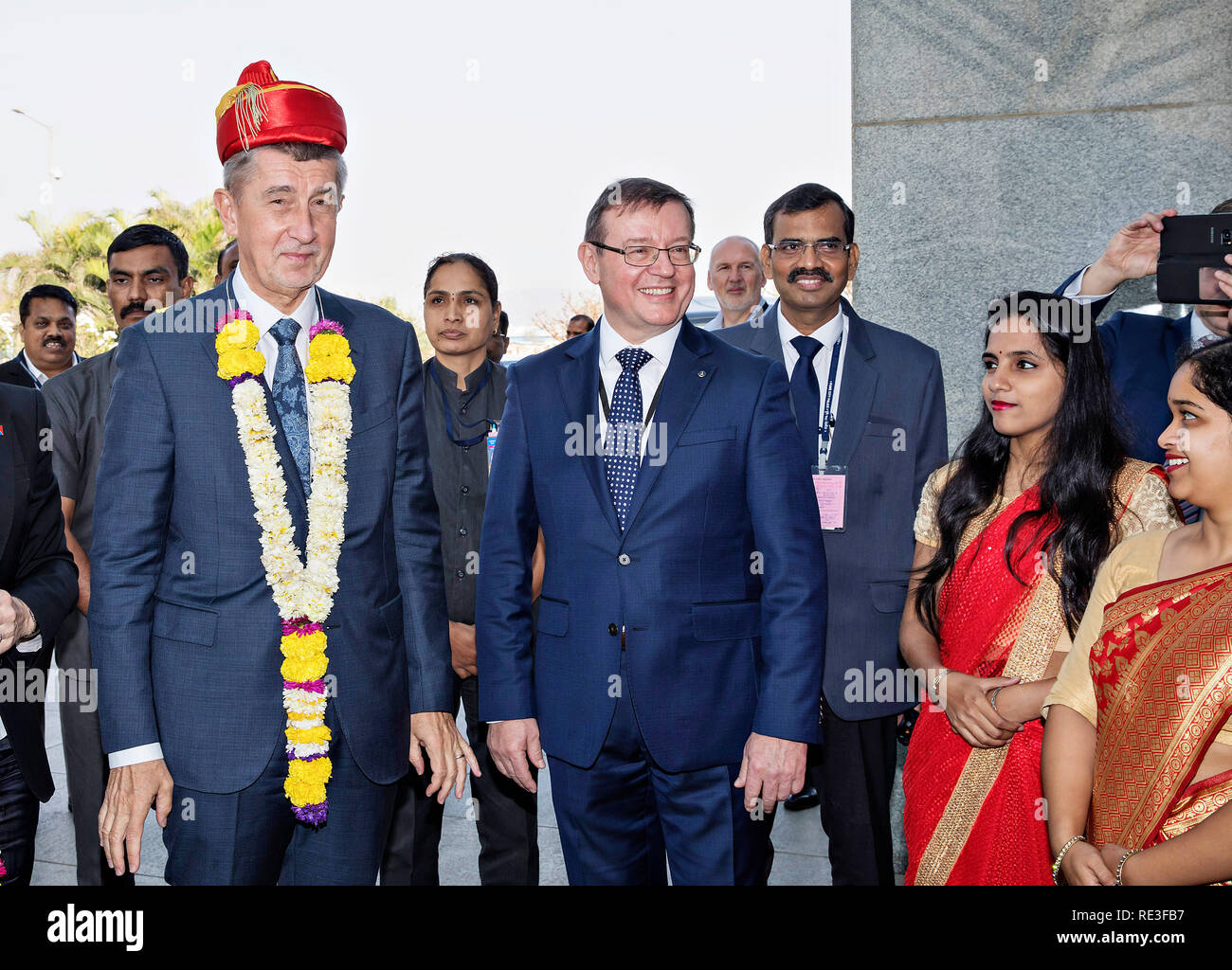 Traditional welcome ceremony of Czech Prime Minister Andrej Babis (left ...