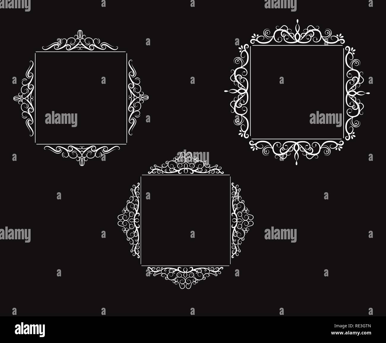 Vintage vector swirl frame set Stock Vector Image & Art - Alamy