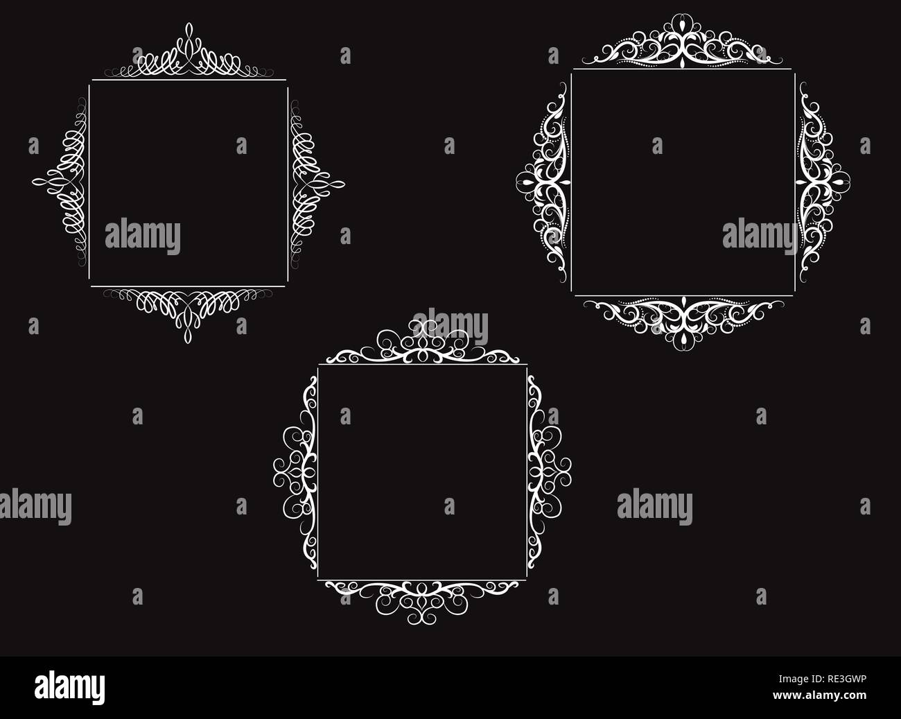 Vintage vector swirl frame set Stock Vector Image & Art - Alamy