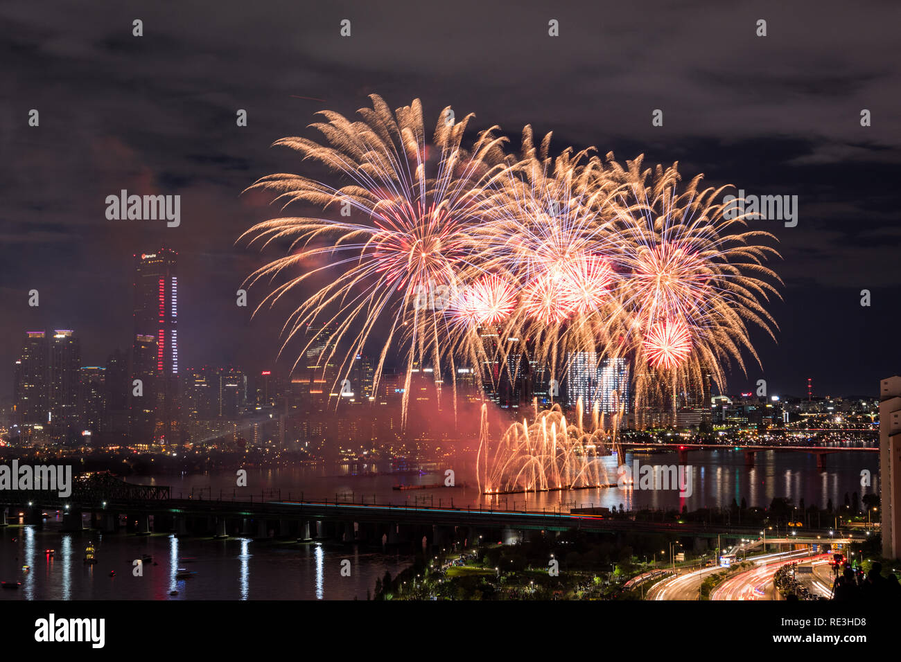 South Korea New Year Fireworks High Resolution Stock Photography and ...