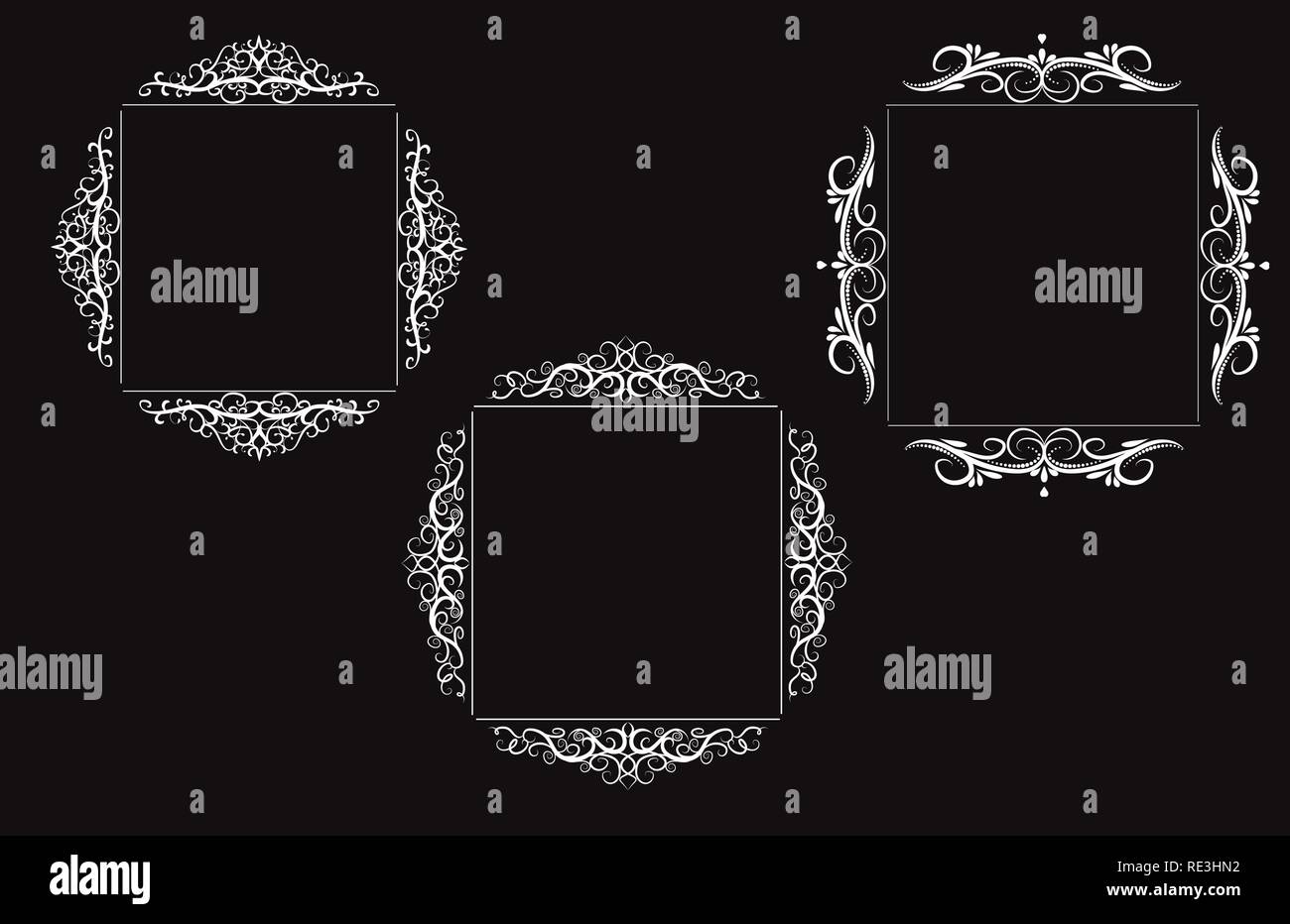 Vintage vector swirl frame set Stock Vector Image & Art - Alamy