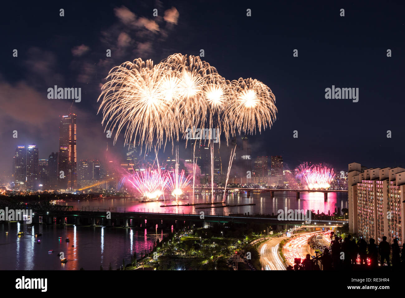 South Korea New Year Fireworks High Resolution Stock Photography and ...