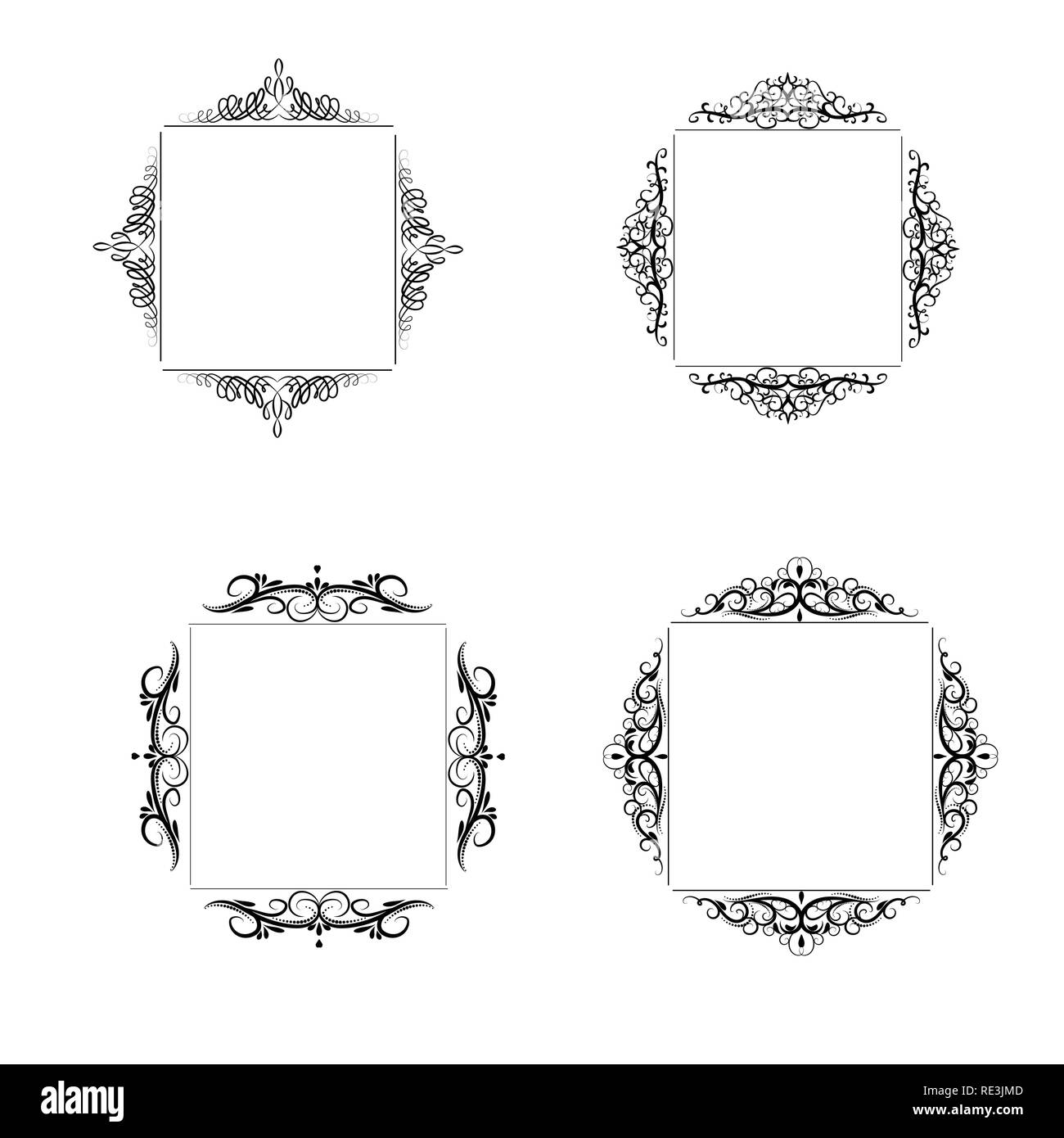 Vintage vector swirl frame set Stock Vector Image & Art - Alamy