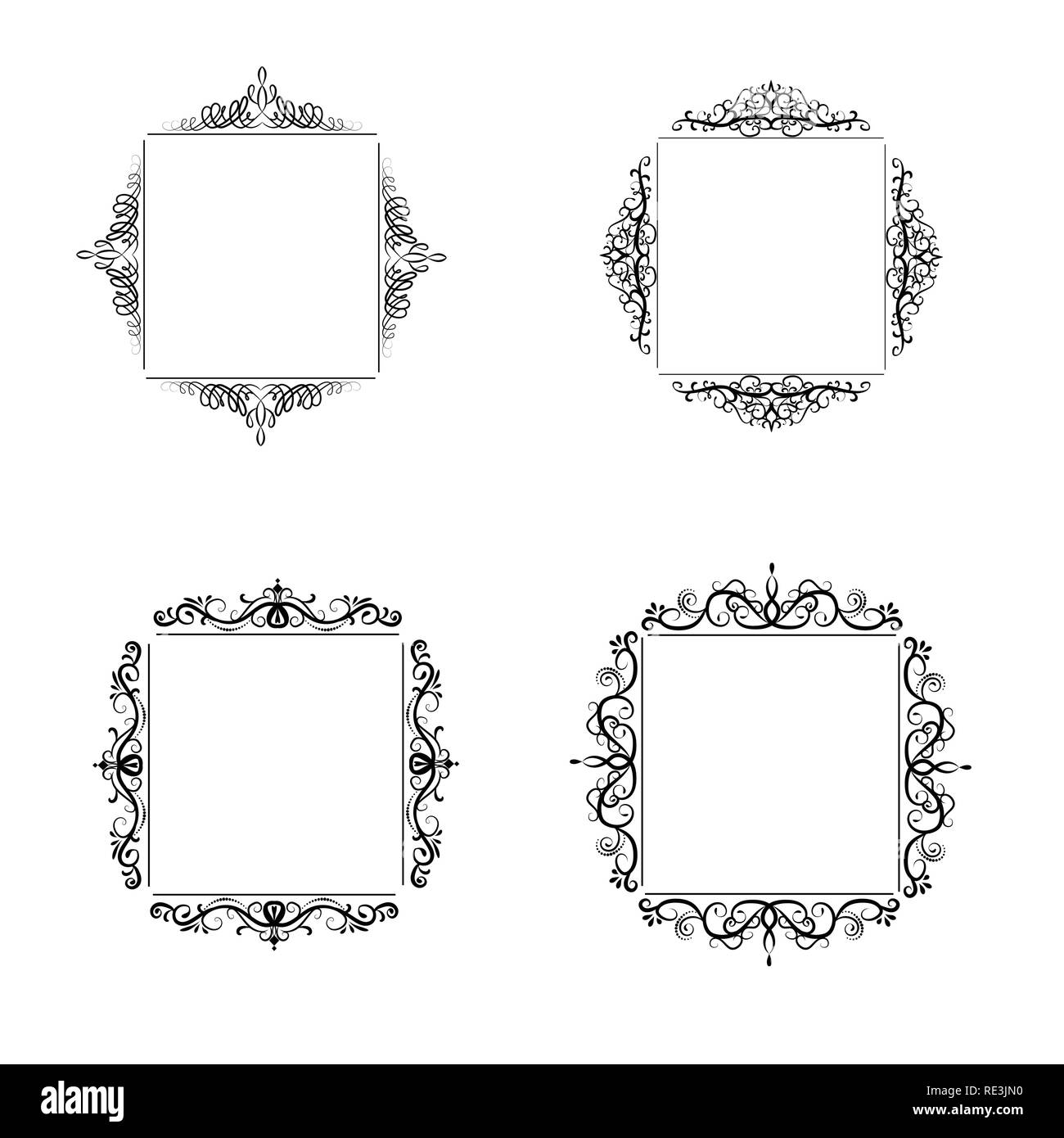 Vintage vector swirl frame set Stock Vector Image & Art - Alamy