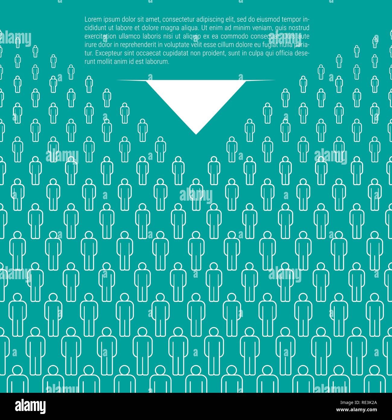 Soft Blue Vector People Crowd Background Made of Simple Line Icons ...