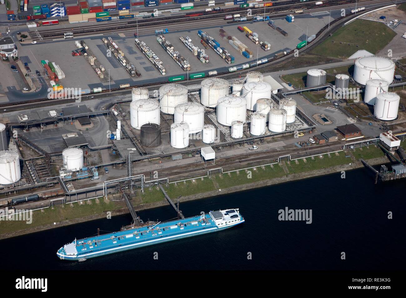 Duisport, port and logistics center, Ruhrort inland port on the Rhine ...