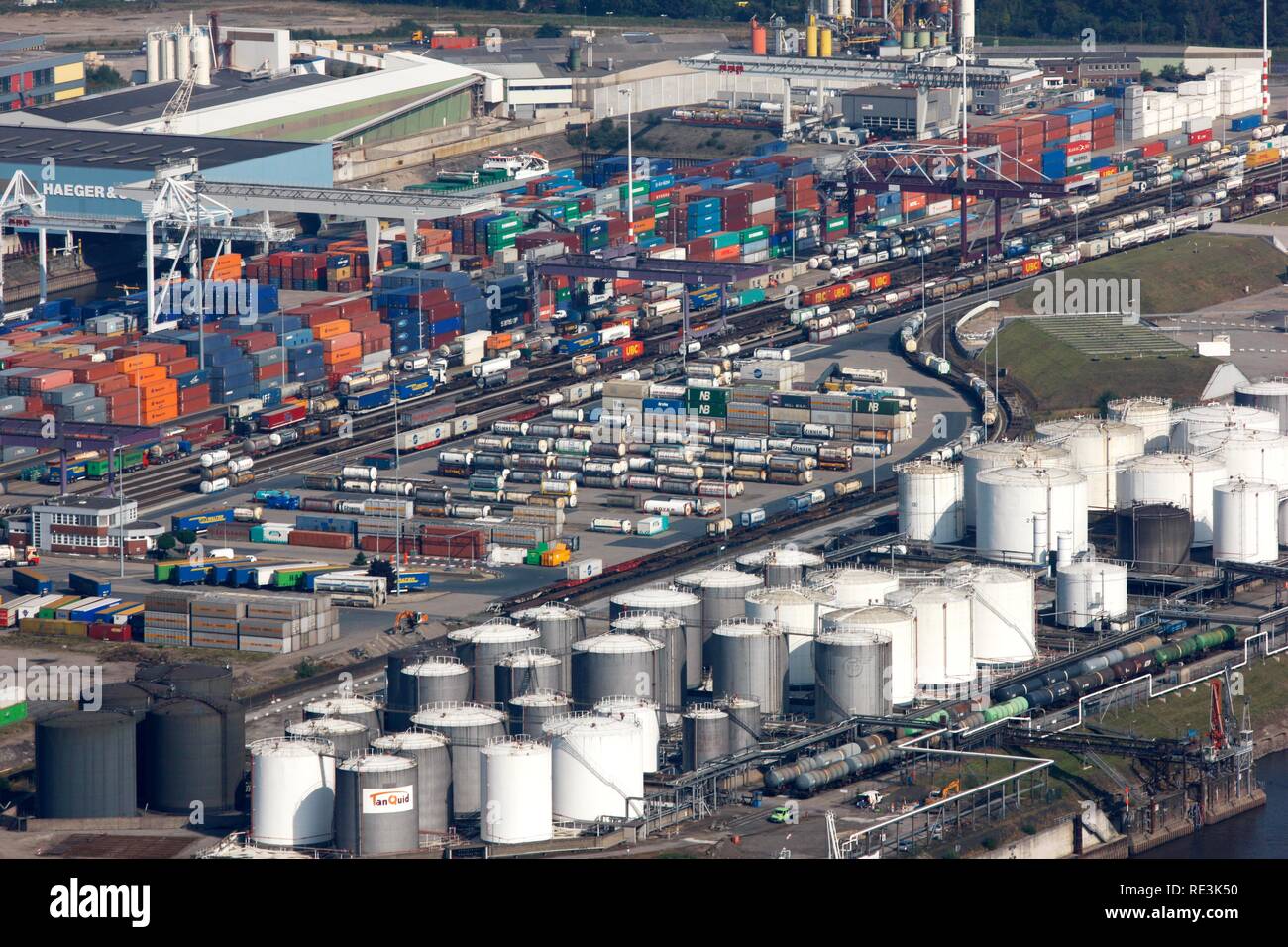 Duisport, port and logistics center, Ruhrort inland port on the river ...