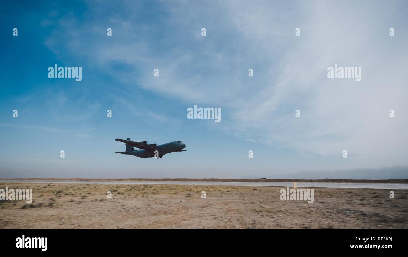 An Iraqi air force C-130 Hercules departs from Qayyarah West Airfield ...