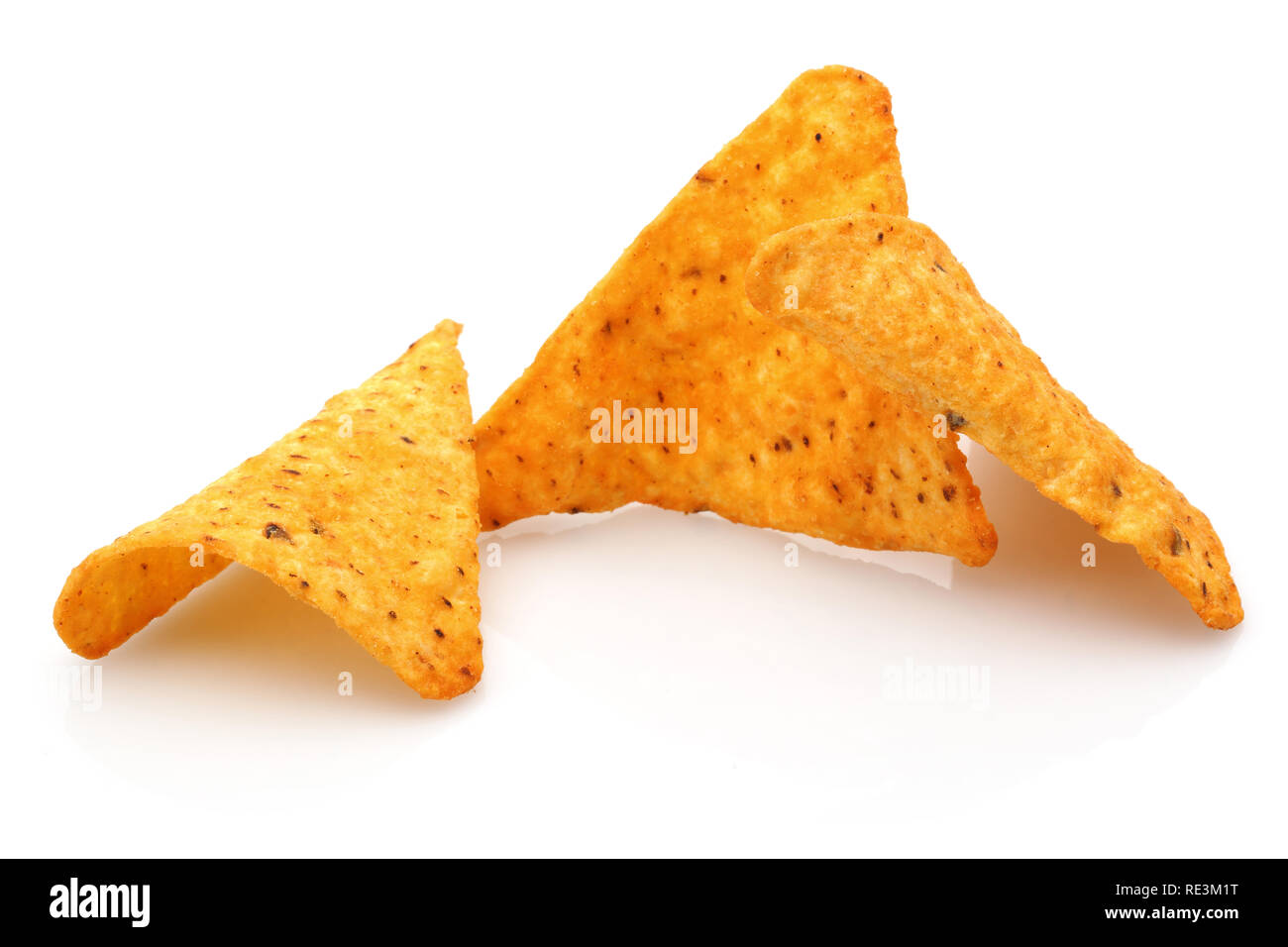 Heap of Taco Chips isolated on white background Stock Photo - Alamy
