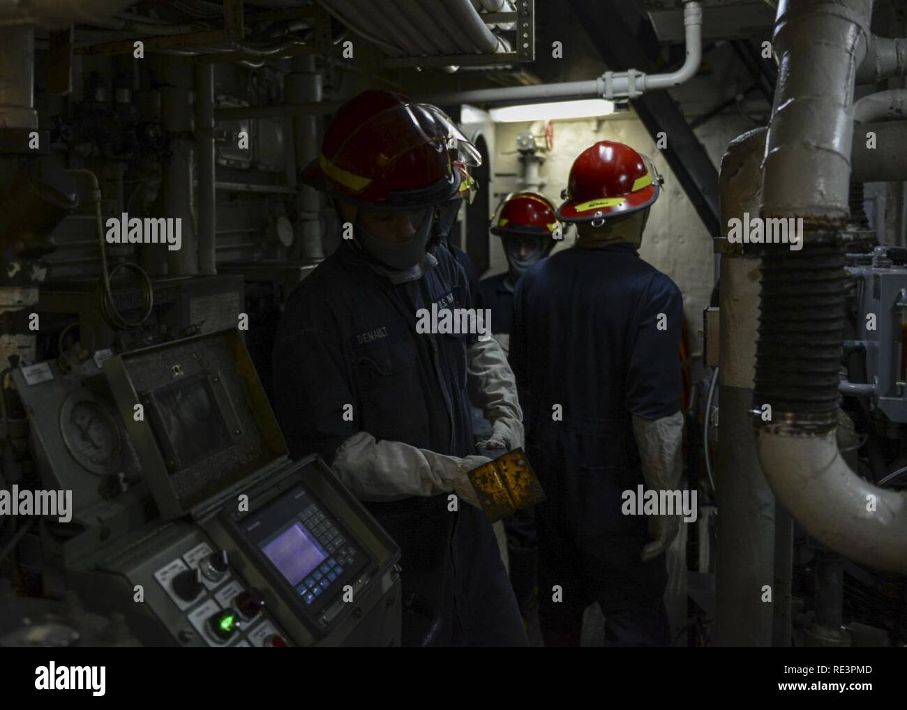 ATLANTIC OCEAN (Nov. 14, 2016) – Seaman Jake Dewault delivers metal ...