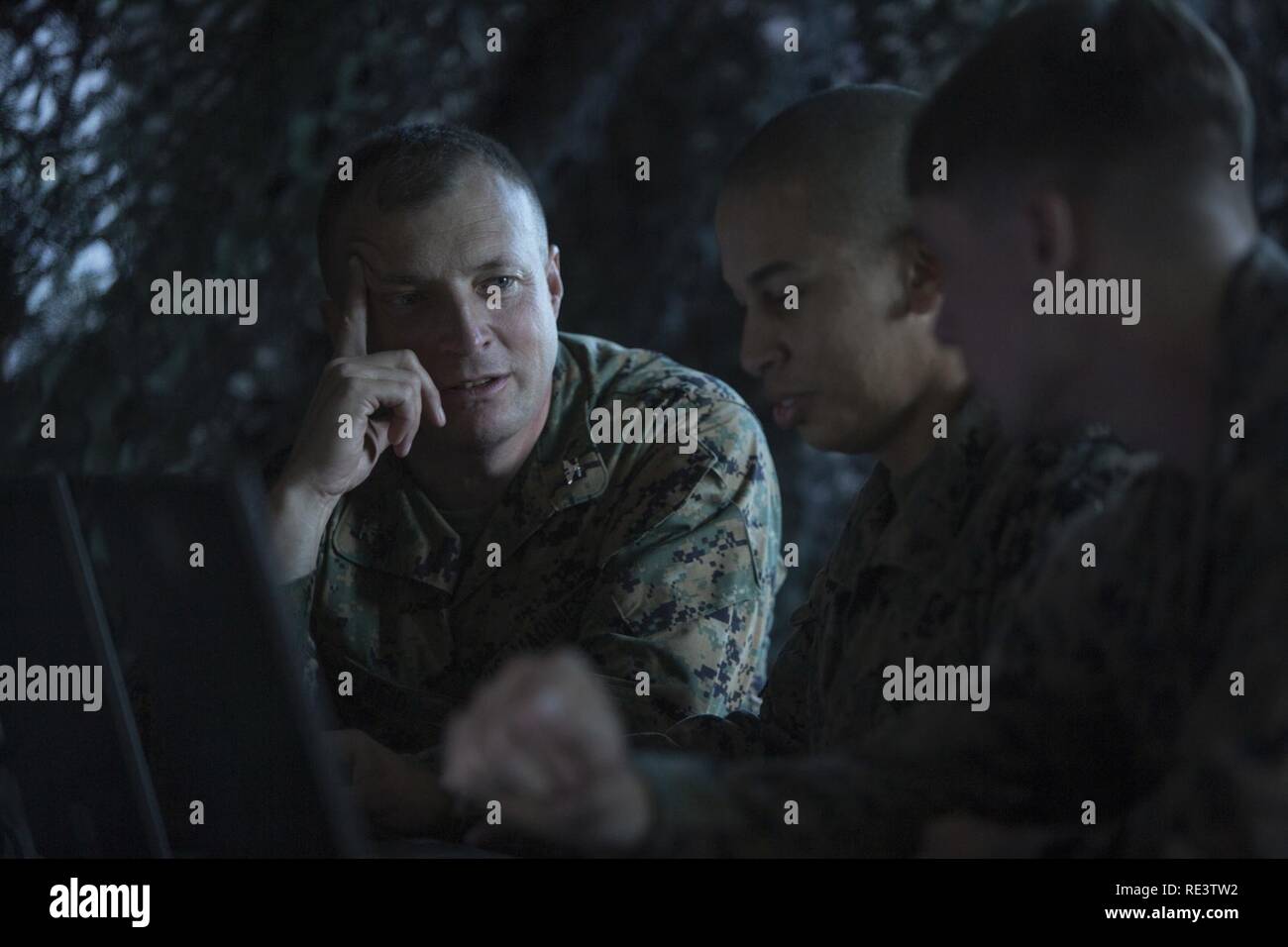 U.S. Marine Corps Col. Matthew S. Reid, left, commanding officer, 6th ...
