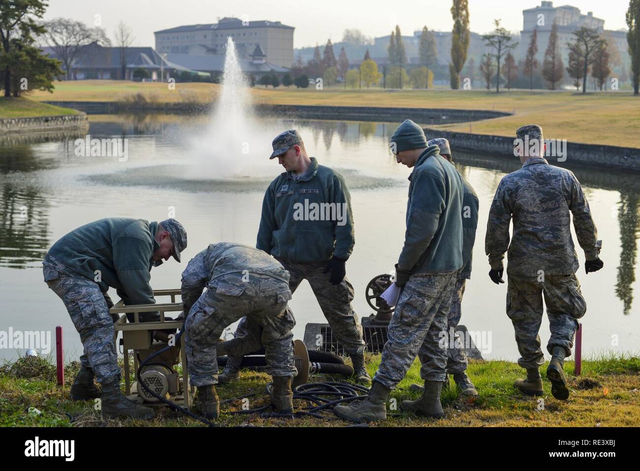Airmen from the 51st Civil Engineer Squadron water fuels system ...