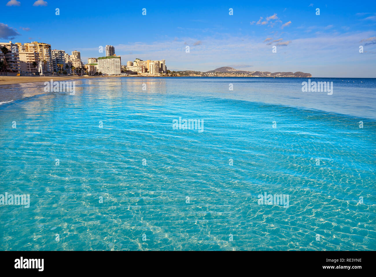 Playa de Fossa beach in Calpe of Alicante in Spain also Levante beach ...