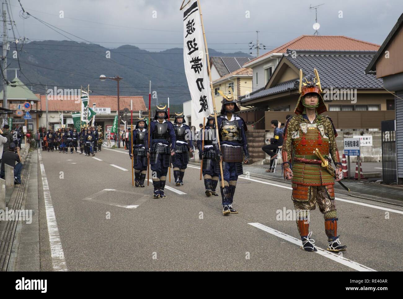 Samurai march down the street during the 27th annual Kuragake Festival ...