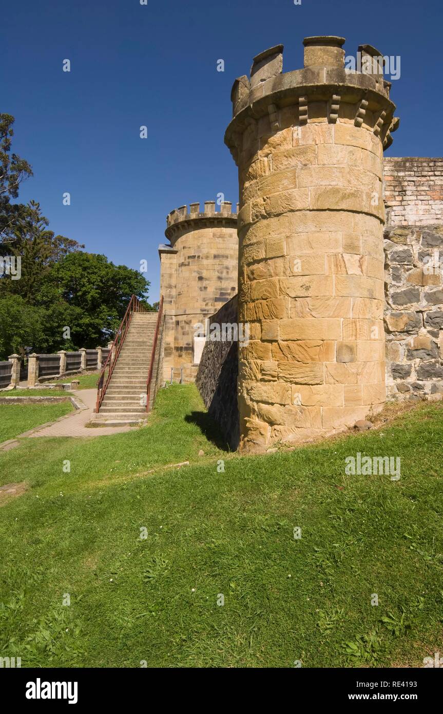 Port Arthur penal colony, guard tower, Tasmania, Australia Stock Photo ...