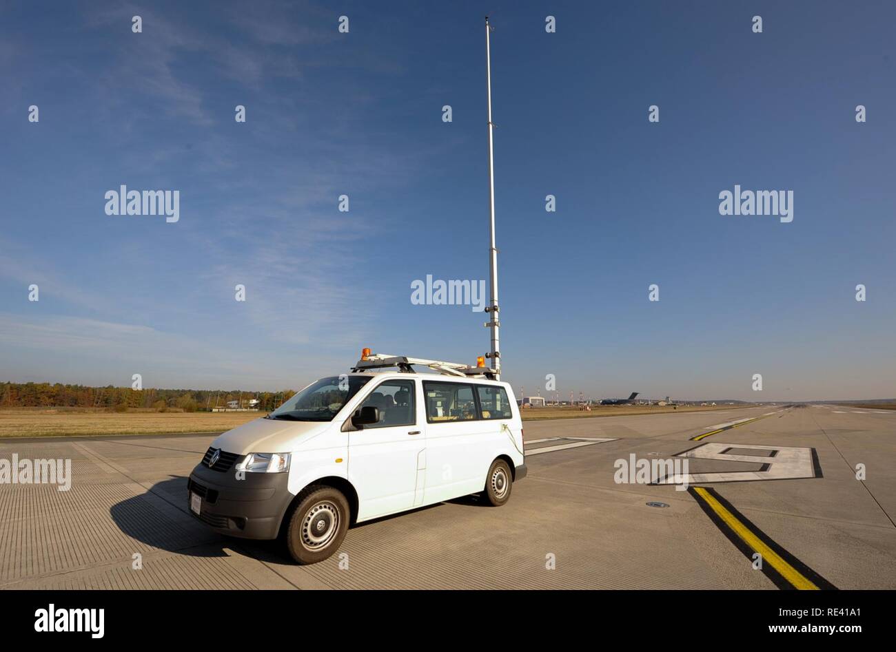 An 86th Operations Support Squadron vehicle sits on the flight line at ...