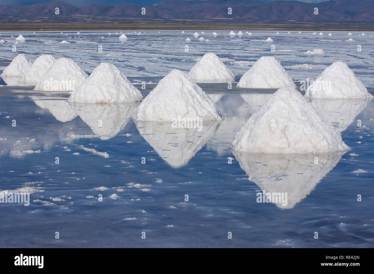 Salt cones, Salar de Uyuni, Potosi, Bolivia, South America Stock Photo ...