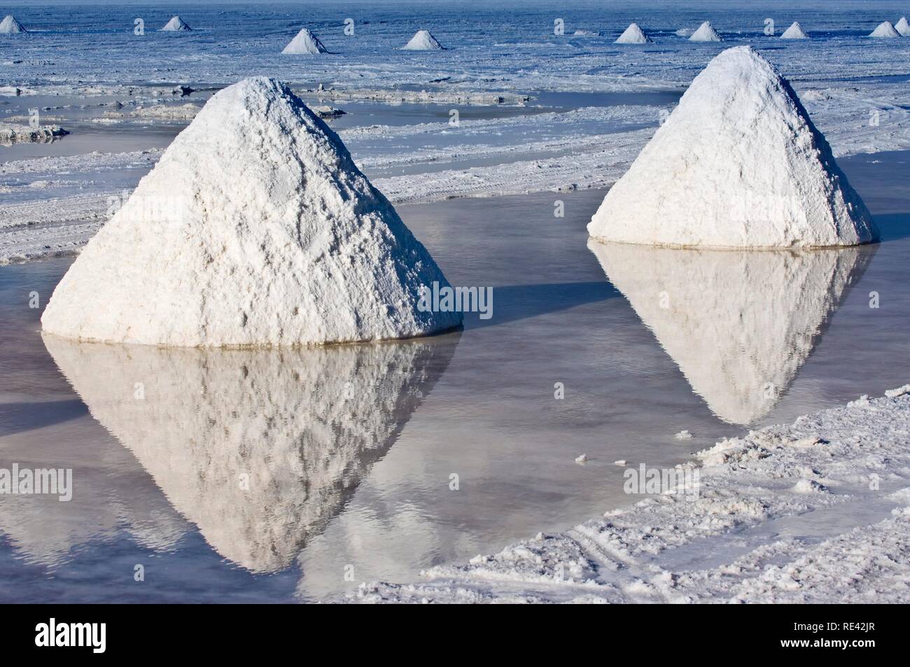 Salt cones, Salar de Uyuni, Potosi, Bolivia, South America Stock Photo ...