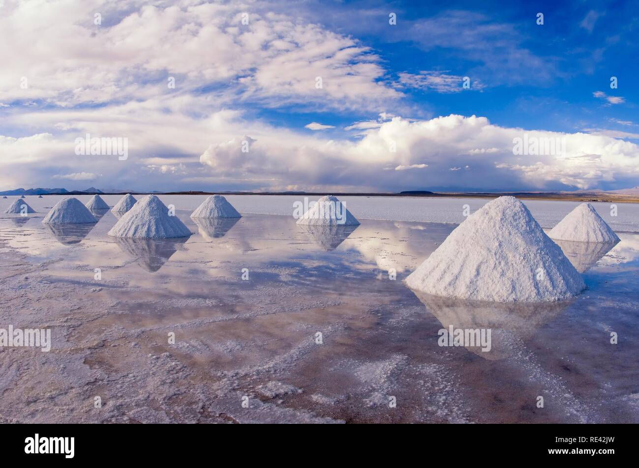 Salt cones, Salar de Uyuni, Potosi, Bolivia, South America Stock Photo ...