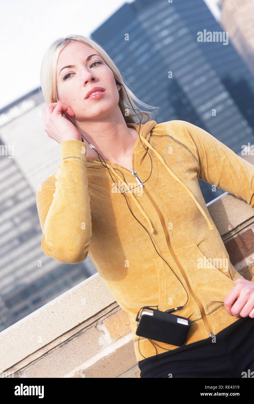 Woman with walkman hi-res stock photography and images - Alamy