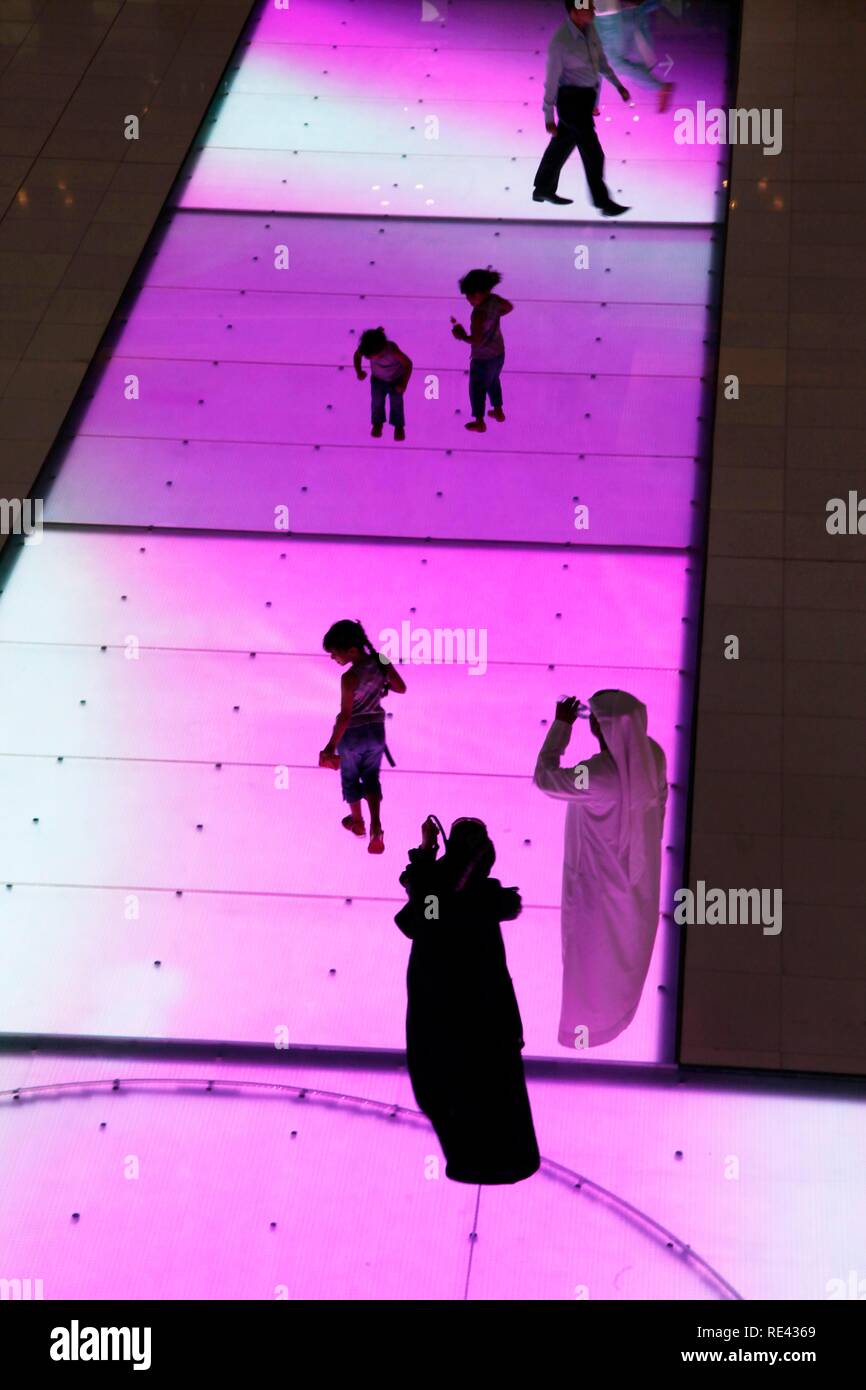 Light show, inserted into ground, in the Dubai Mall, Dubai, United Arab ...