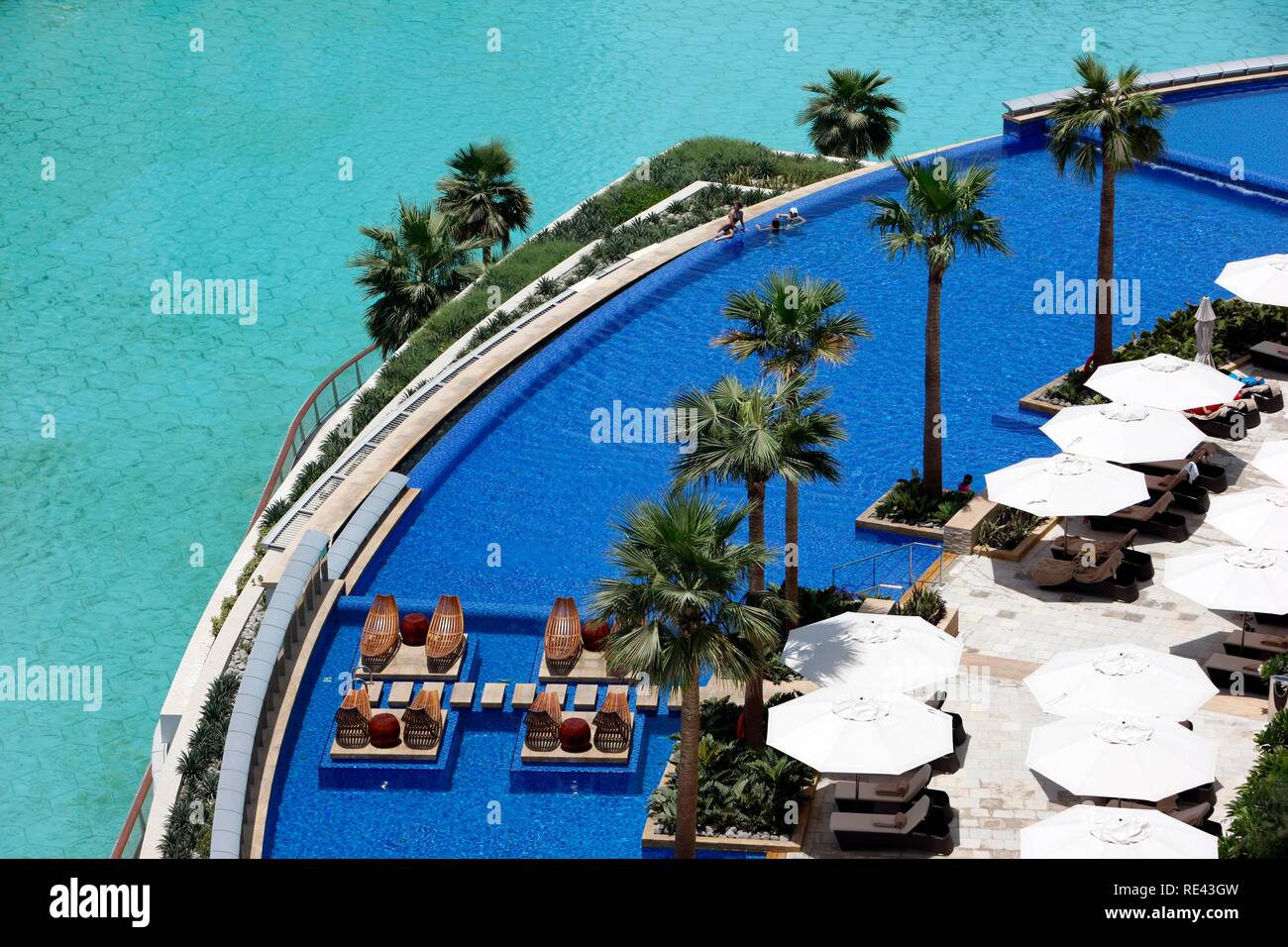 Pool area of the luxury hotel The Address, part of Downtown Dubai ...