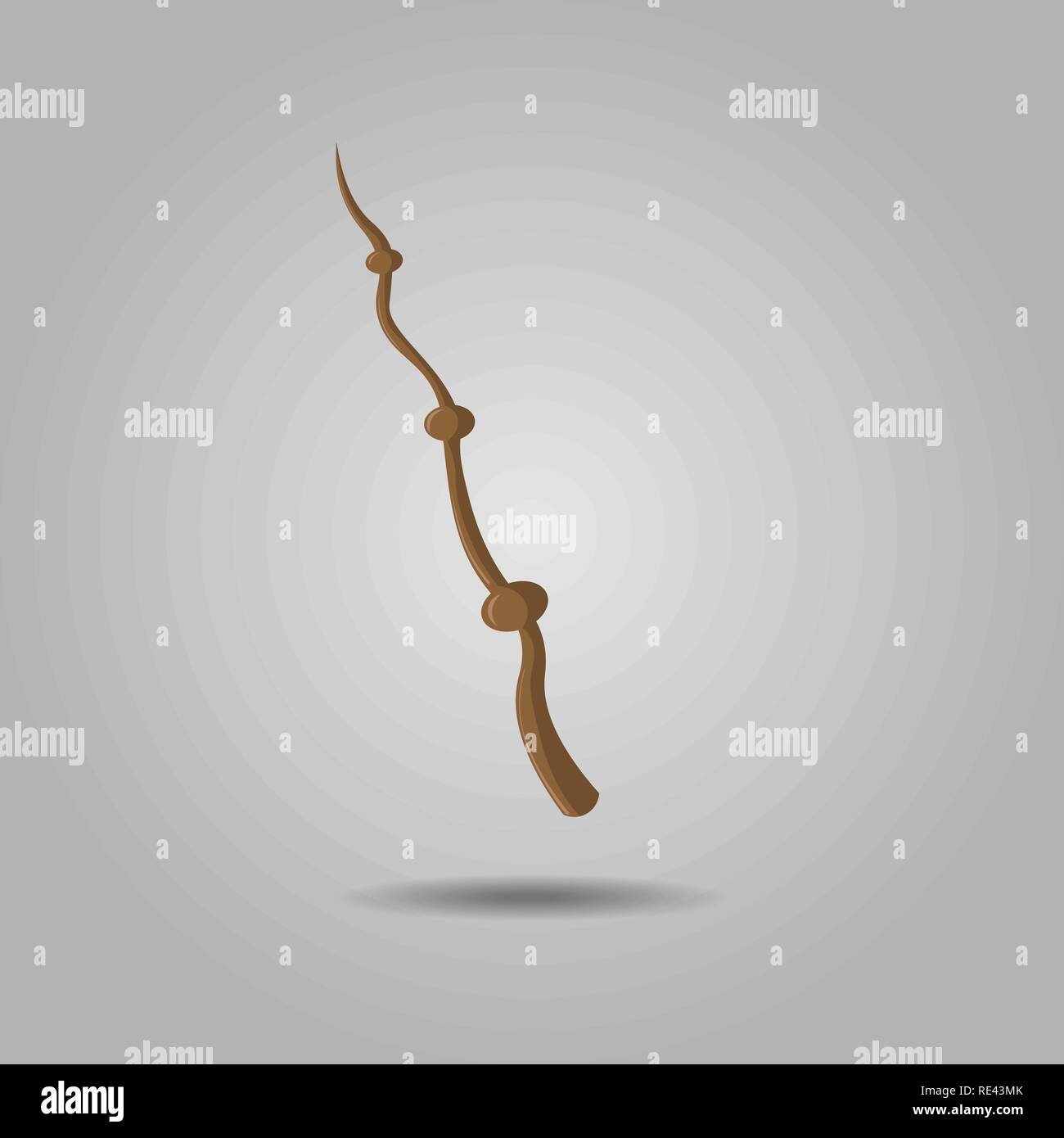 Vector illustration of magic wand. Isolated on gray background. Eps 10 ...