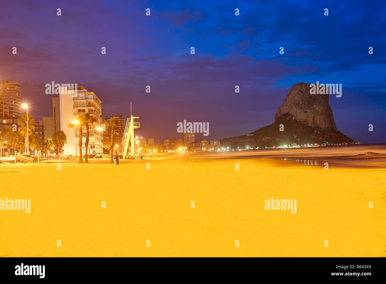 Arenal Bol beach in Calpe sunset also Calp in Alicante of spain at ...