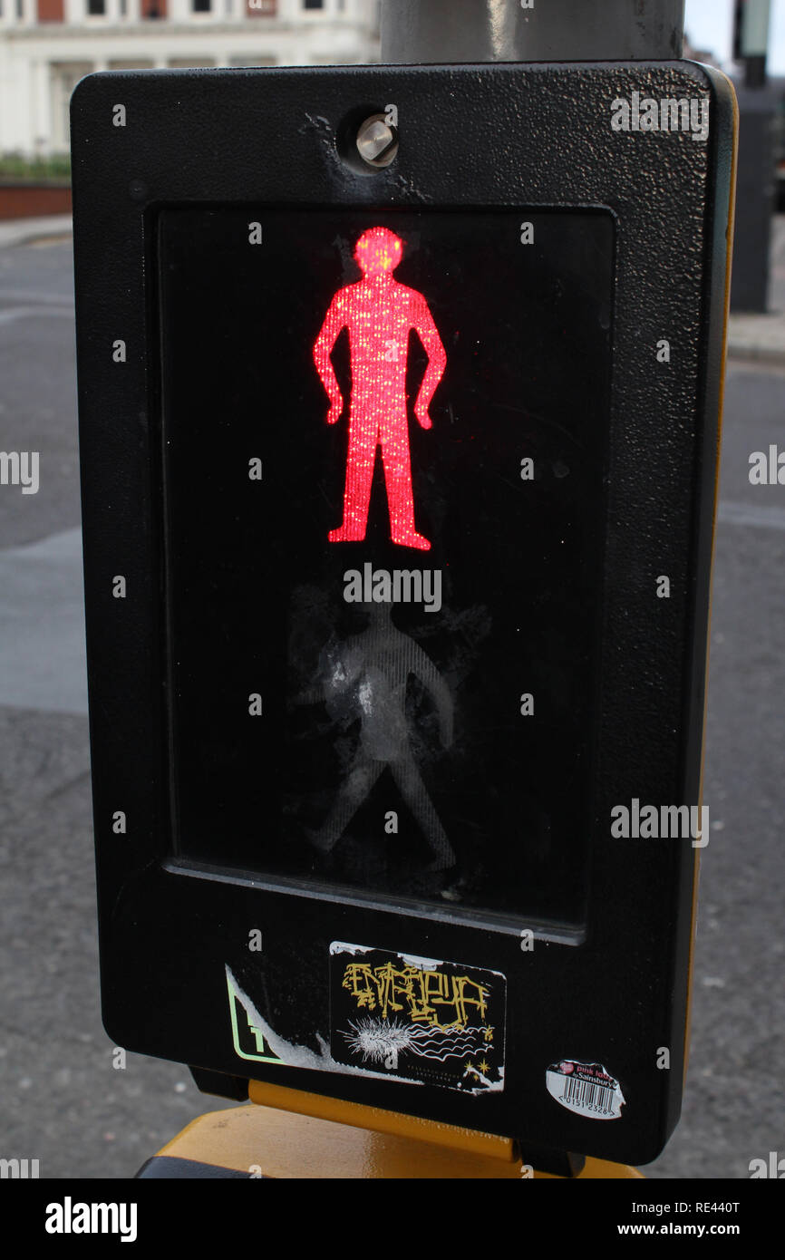 Red pedestrian traffic light, Hove, England, United Kingdom Stock Photo ...