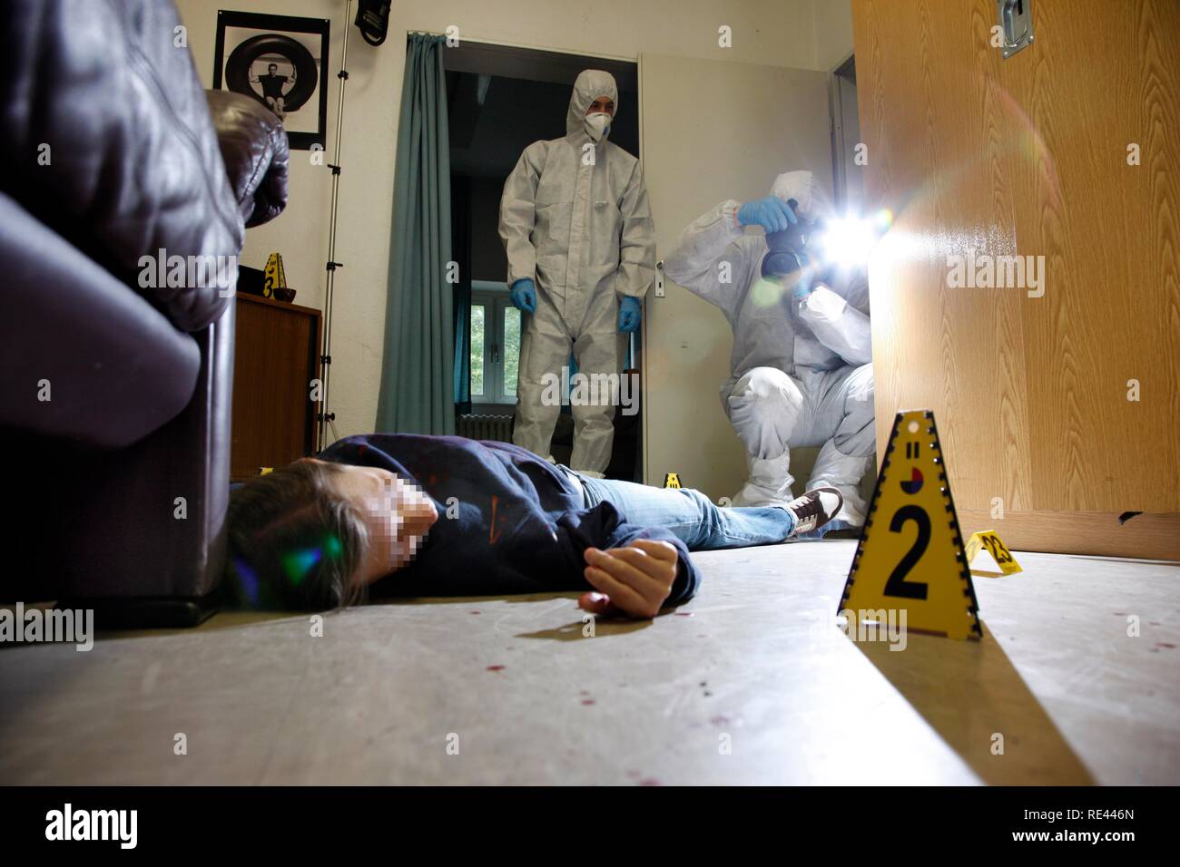 Photographic Securing Of Forensic Evidence Officers Of The C I D The