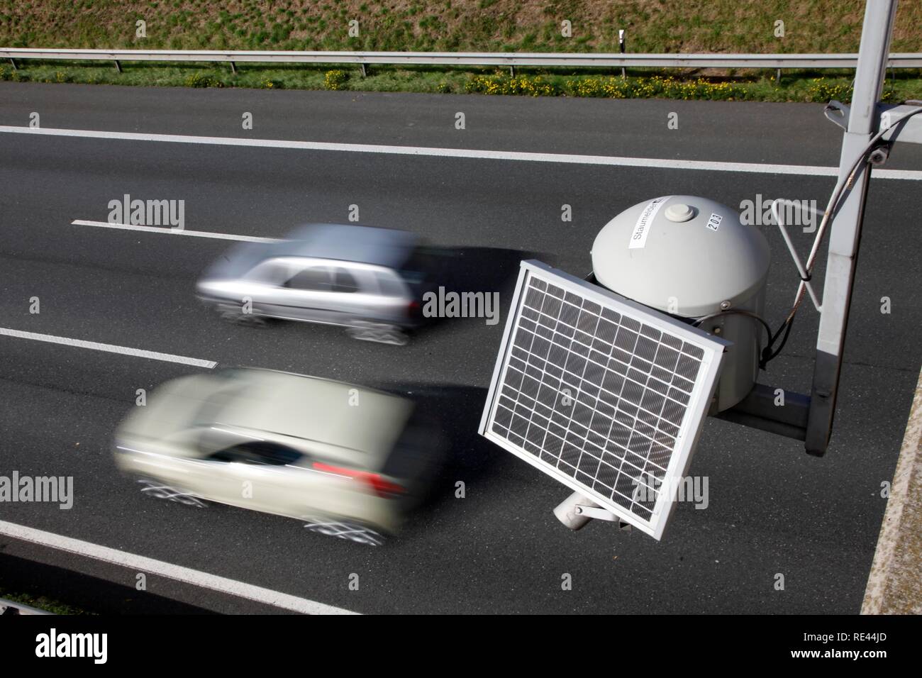 Solar-powered sensors measure the flow of traffic to determine a ...