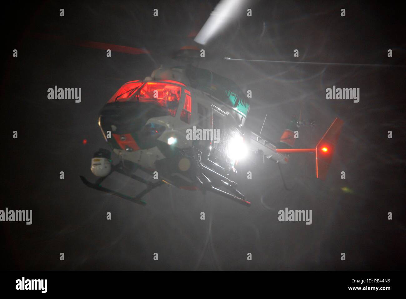 Patrol helicopter with night flying capability, image intensifier ...