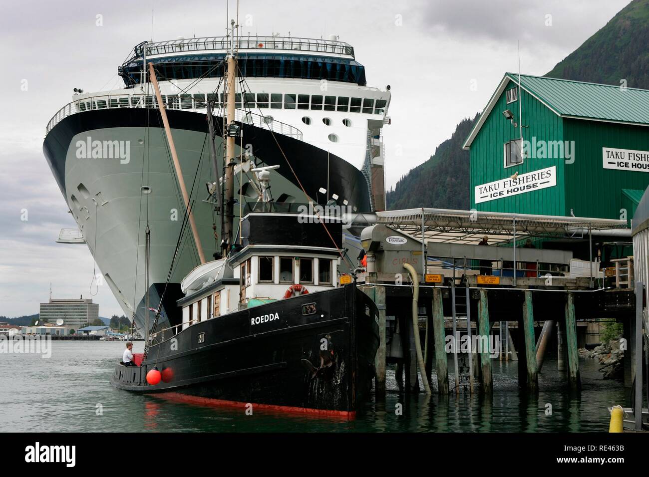 Cruise ship in the harbor of Juneau, Alaska, USA Stock Photo - Alamy