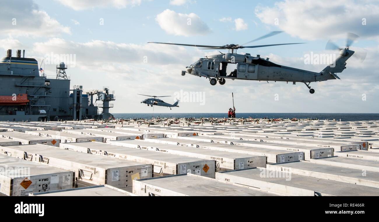 PHILIPPINE SEA (Nov. 18, 2016) Two MH-60S Sea Hawks from the “Island ...