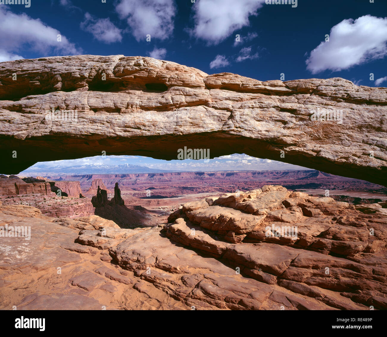 USA, Utah, Canyonlands National Park, Mesa Arch frames Washer Woman ...