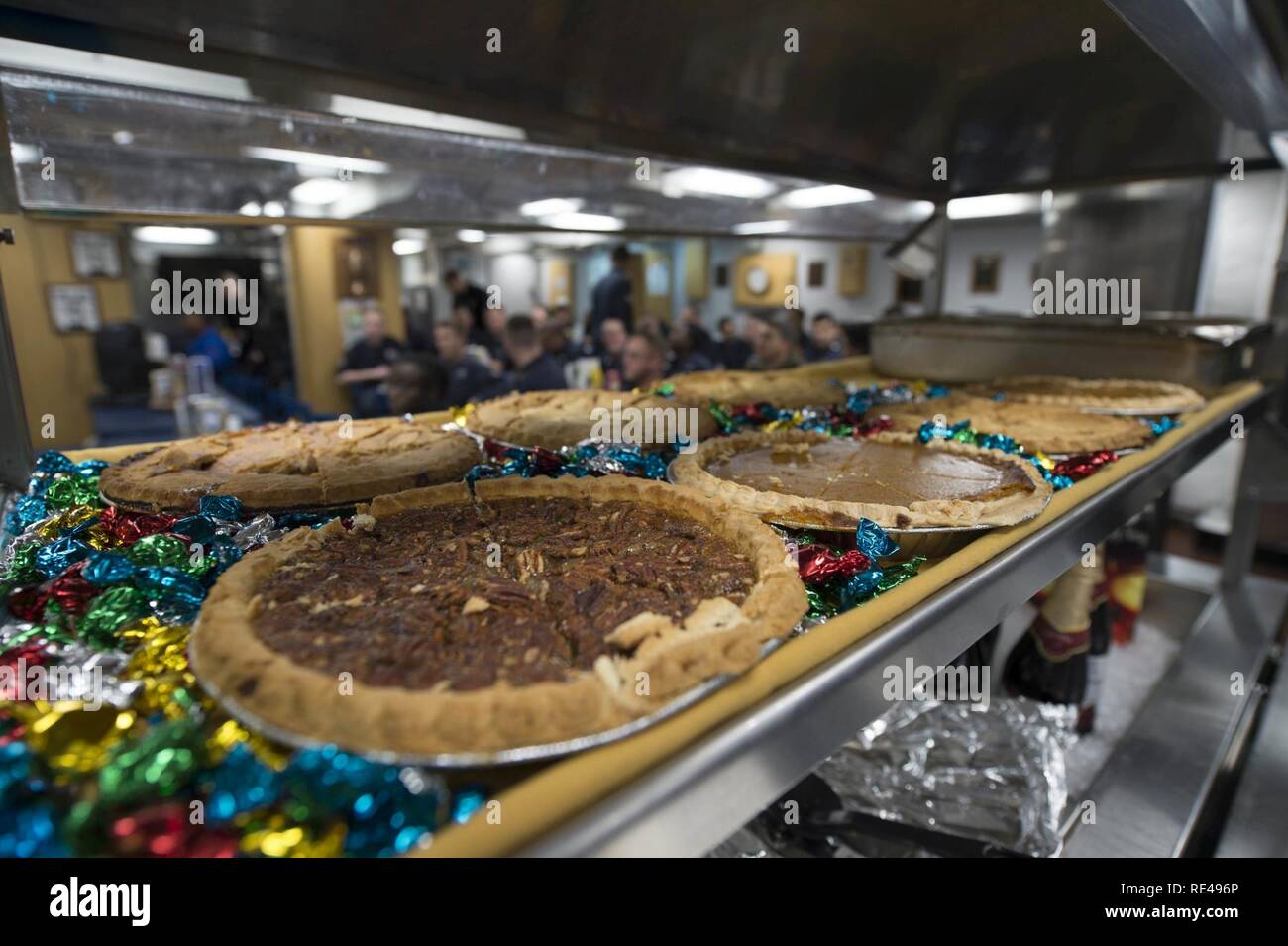 MEDITERRANEAN SEA - (Nov. 24, 2016) - Thanksgiving pies on the mess ...