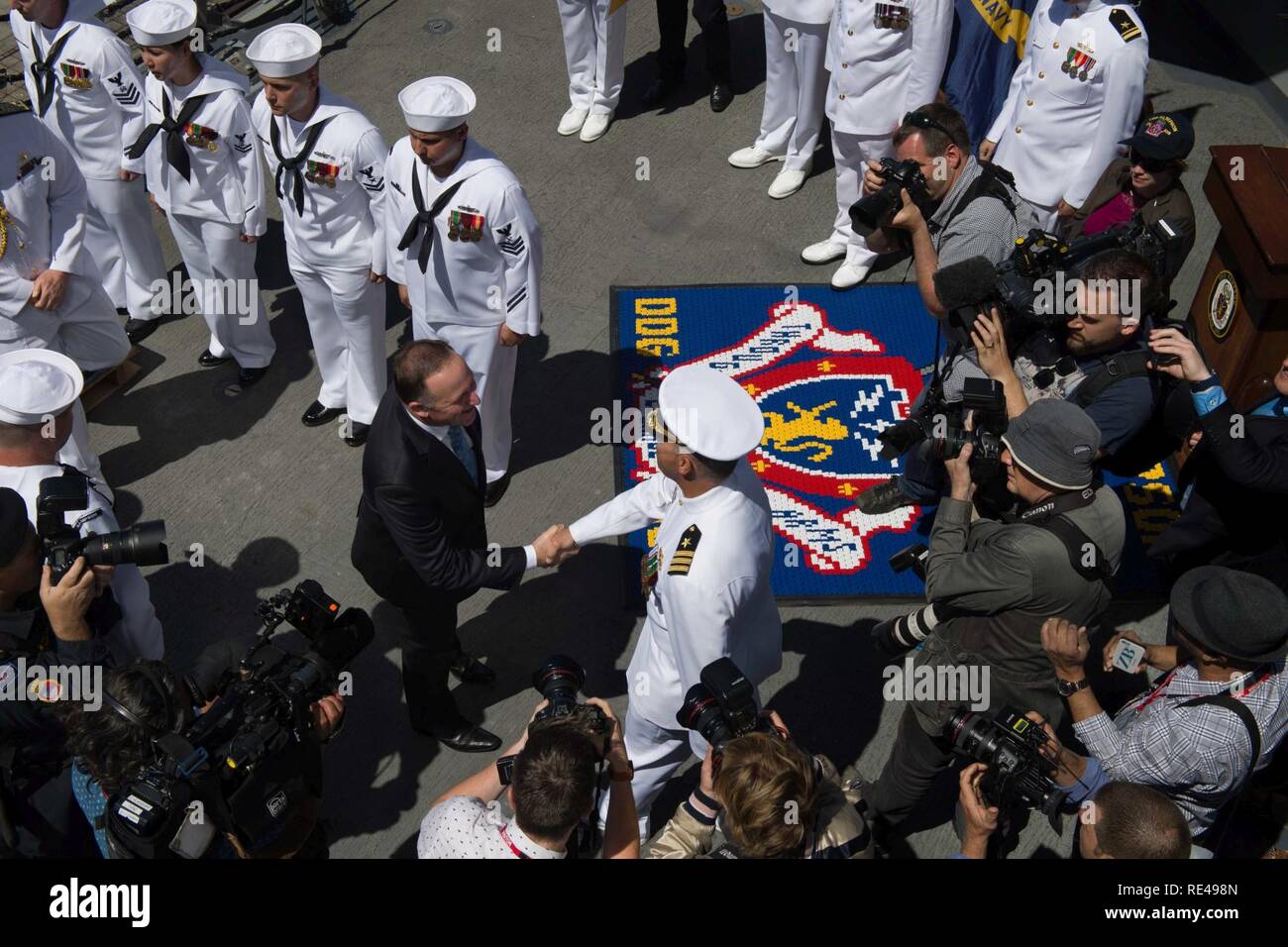 New Zealand Prime Minister John Key shakes hands with Commanding ...