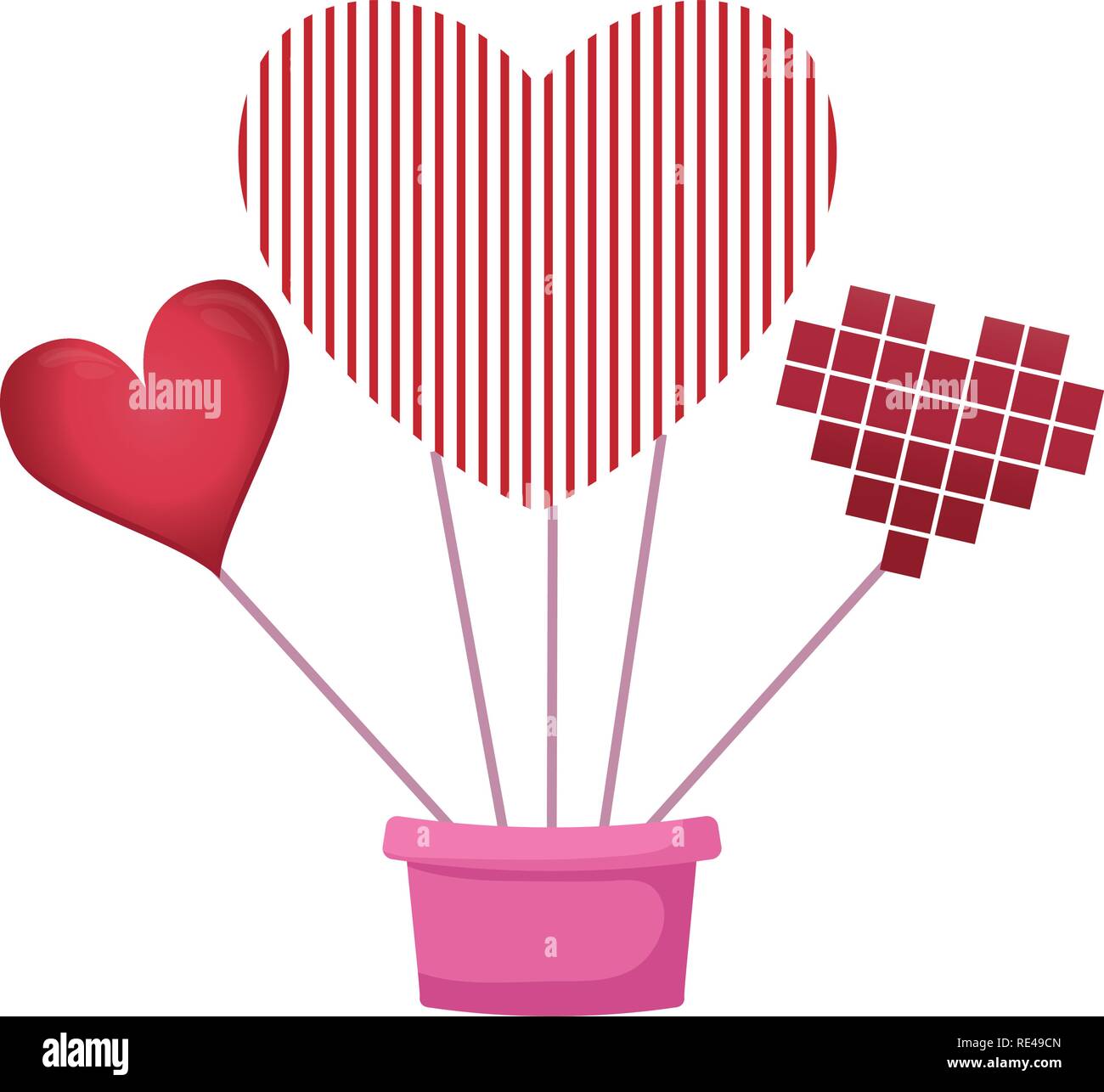 pot with hearts love vector illustration design Stock Vector Image ...