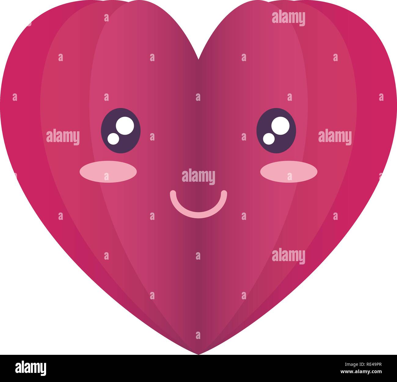 heart face emoticon character vector illustration design Stock Vector ...