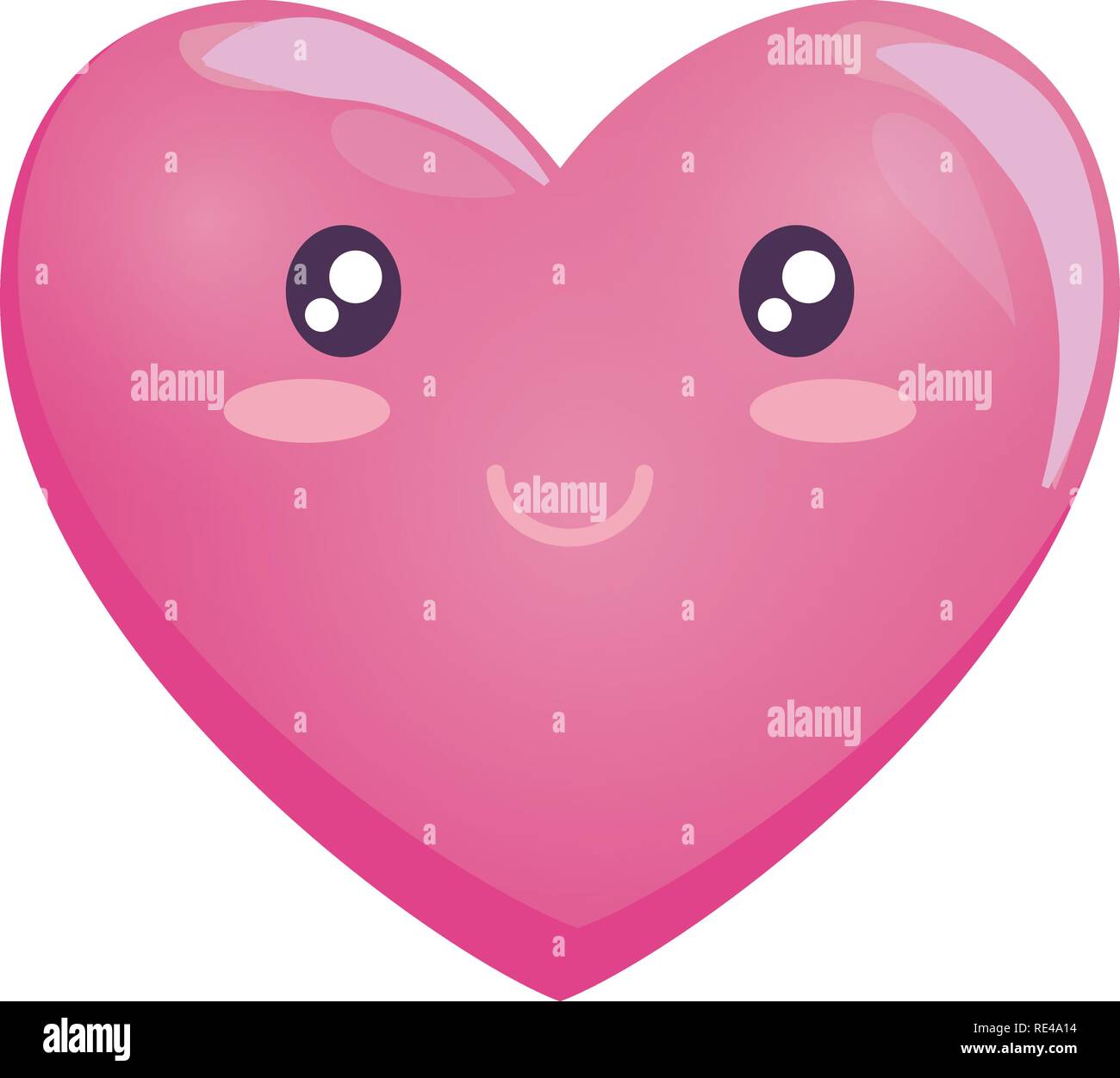 heart face emoticon character vector illustration design Stock Vector ...