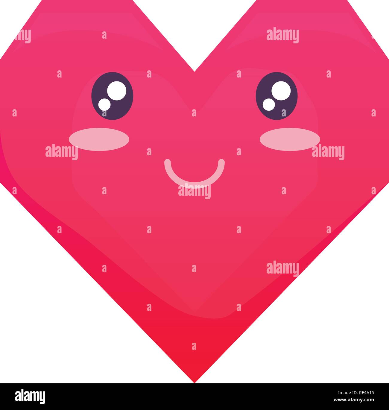 heart face emoticon character vector illustration design Stock Vector ...